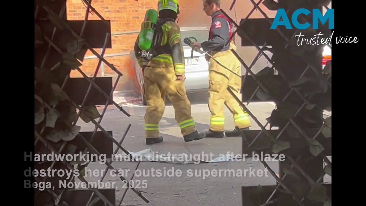 Car went up in flames in a Bega supermarket’s car park - video Dailymotion