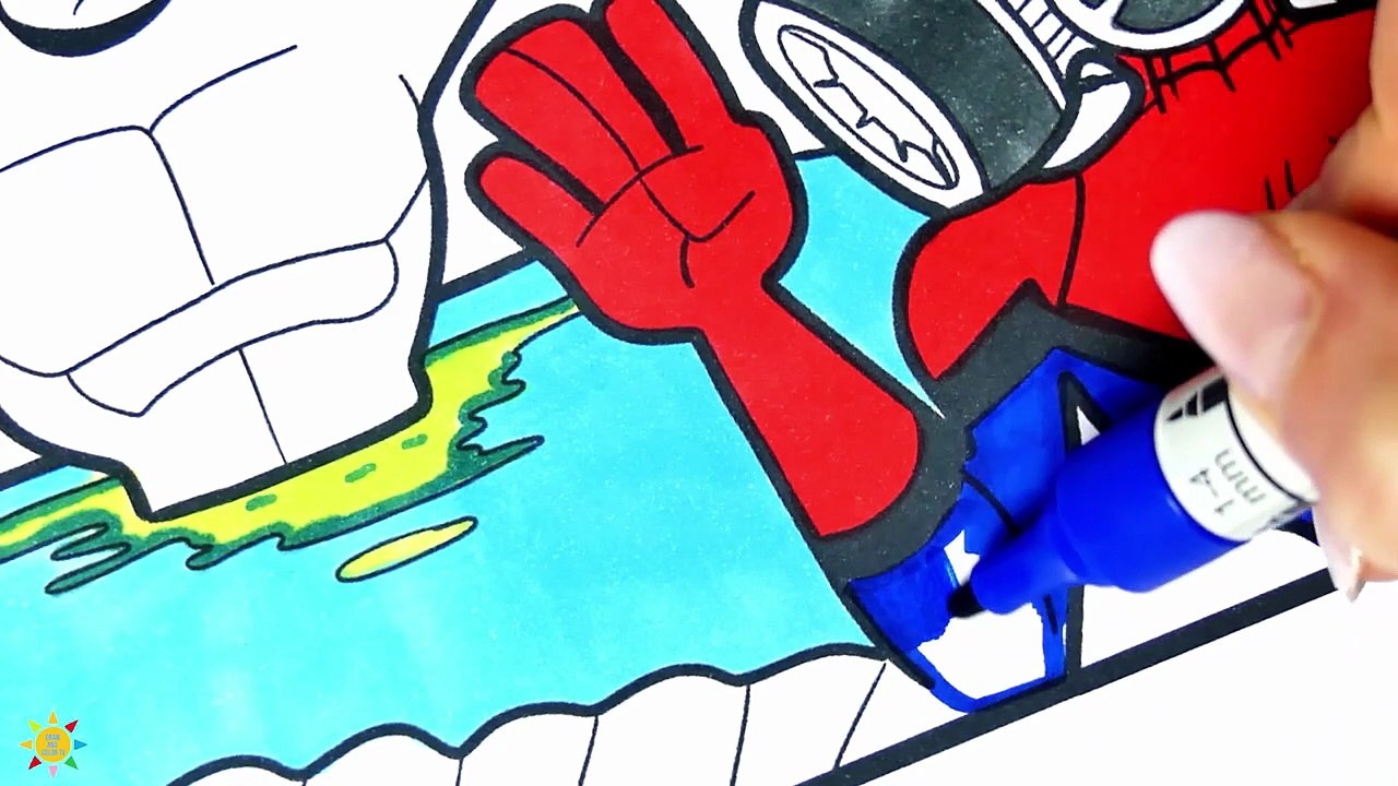 Spiderman In a Gas Mask Coloring Page - Hulk Pees in The Pool Coloring ...