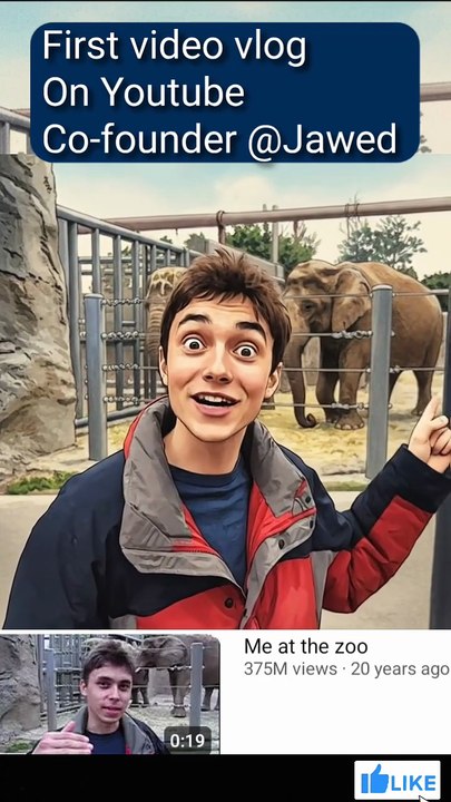 AI YouTube first video 🥇 me at the zoo with Jawed co-founder of YouTube ...