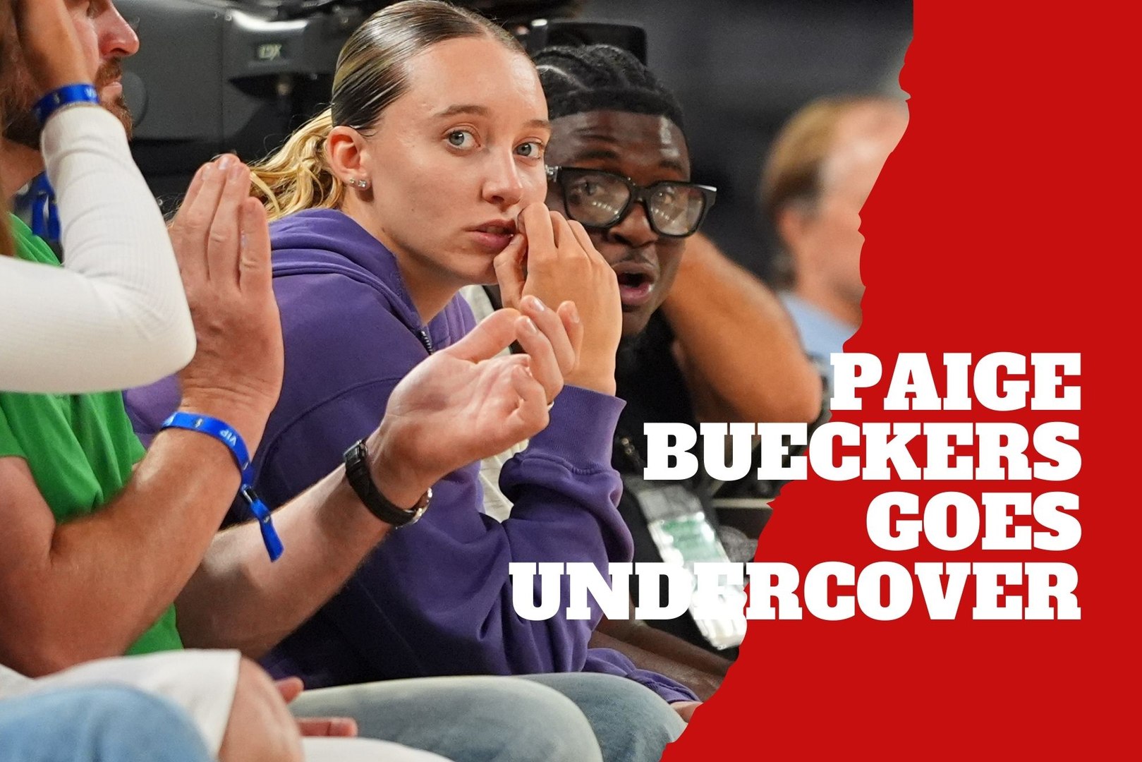 Paige Bueckers hides from fans during an NBA game - MARCA TV English