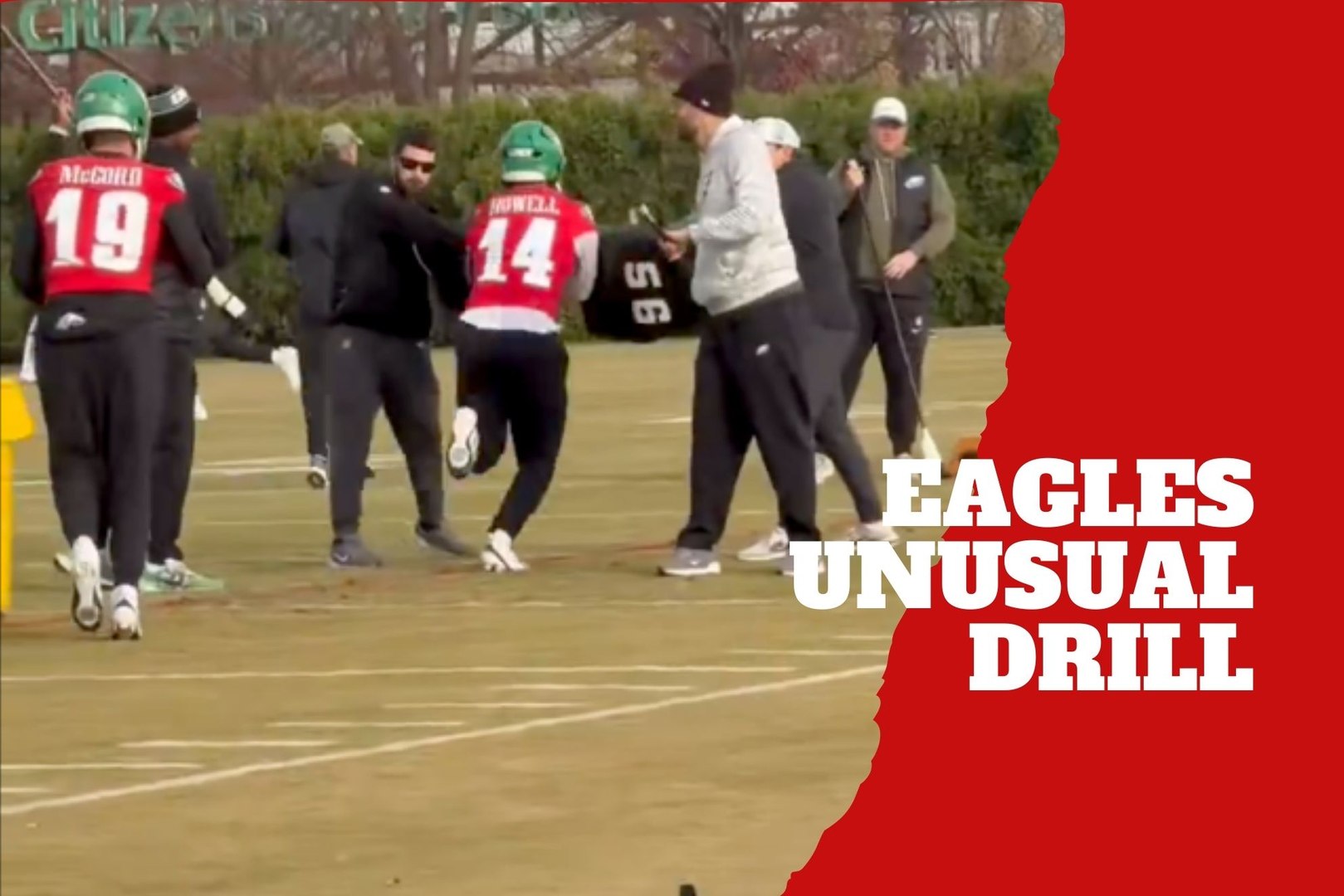 Eagles run an unusual practice drill to clean up mistakes and prepare for any weather - MARCA TV ...