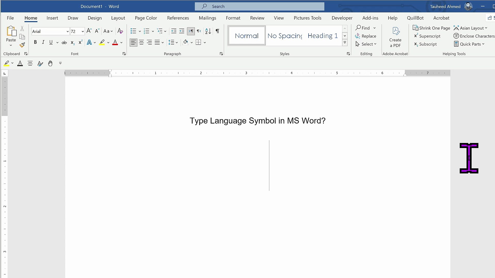 Square Root Symbol In Word