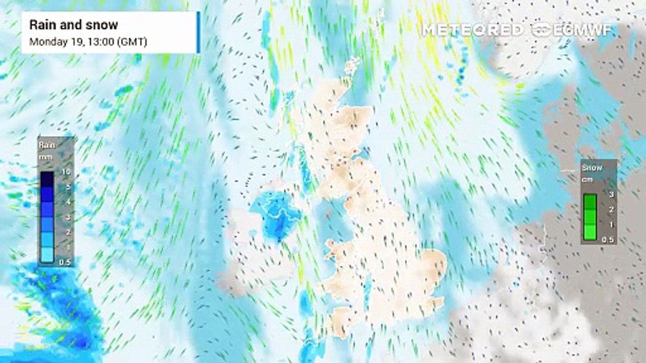 UK weather maps show where rain turns wintry this week as colder air ...