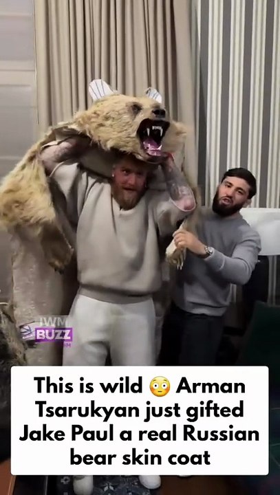UFC star Arman Tsarukyan just gifted Jake Paul a real Russian bear skin ...