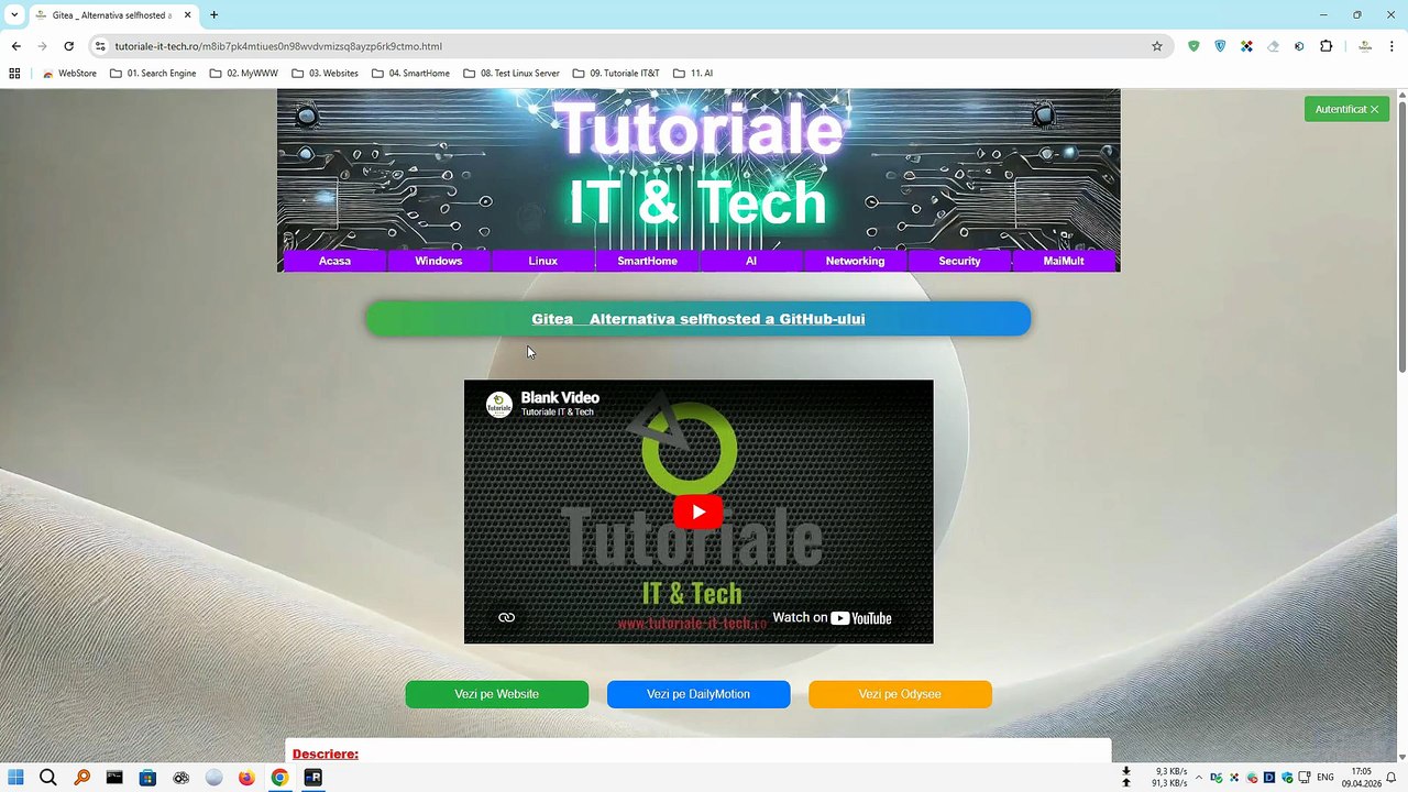 Gitea - Alternativa selfhosted a GitHub-ului - video Dailymotion