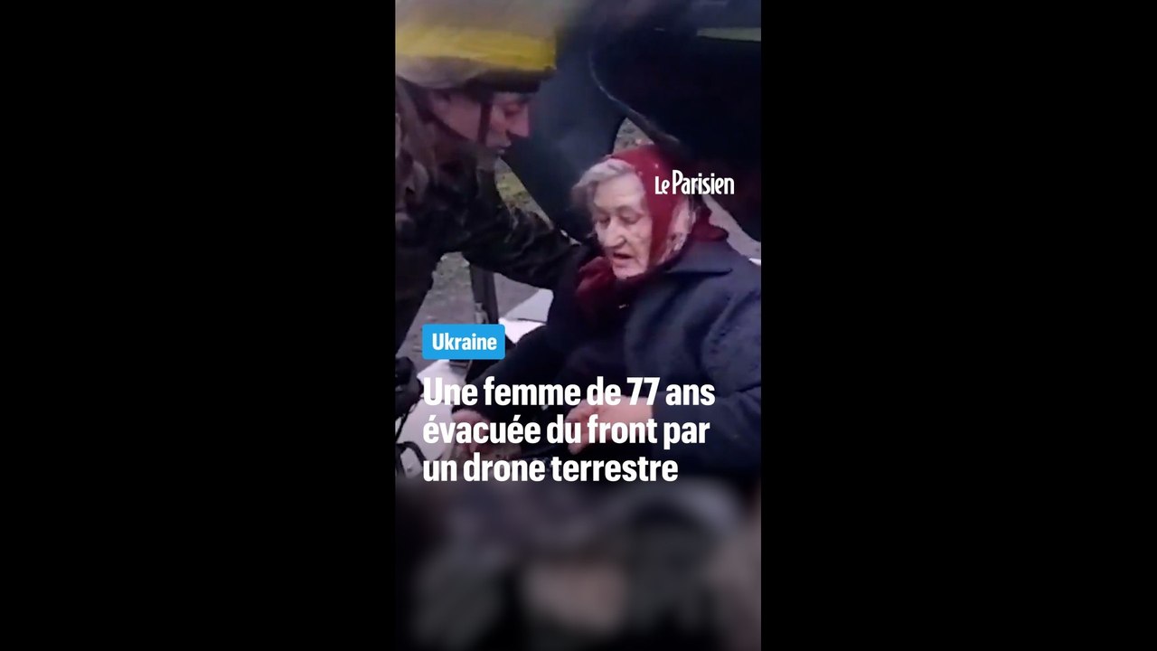 Une Ukrainienne de 77 ans évacuée par un drone terrestre - Vidéo ...