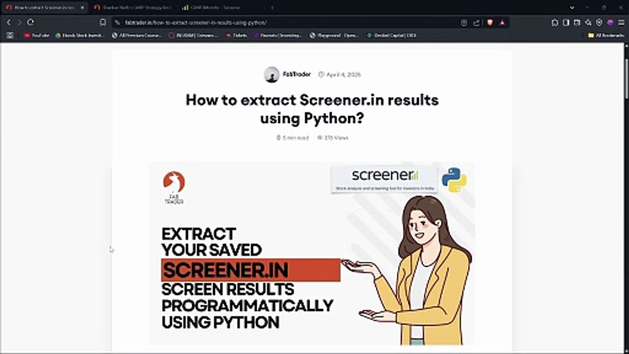 How to extract Screener.in results using Python - video Dailymotion