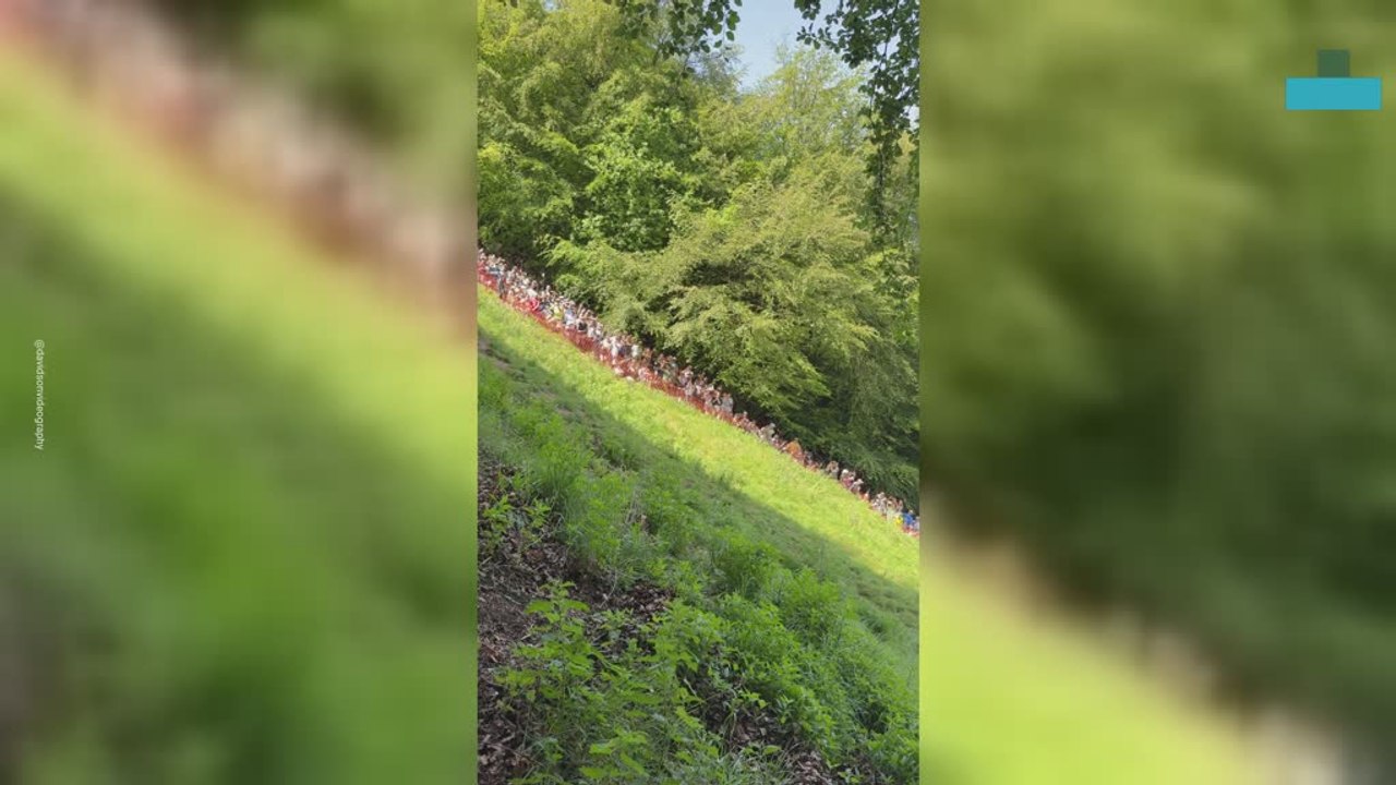 Daredevils Tumble Down Steep Hill at Cheese Rolling Event 2026 - video ...