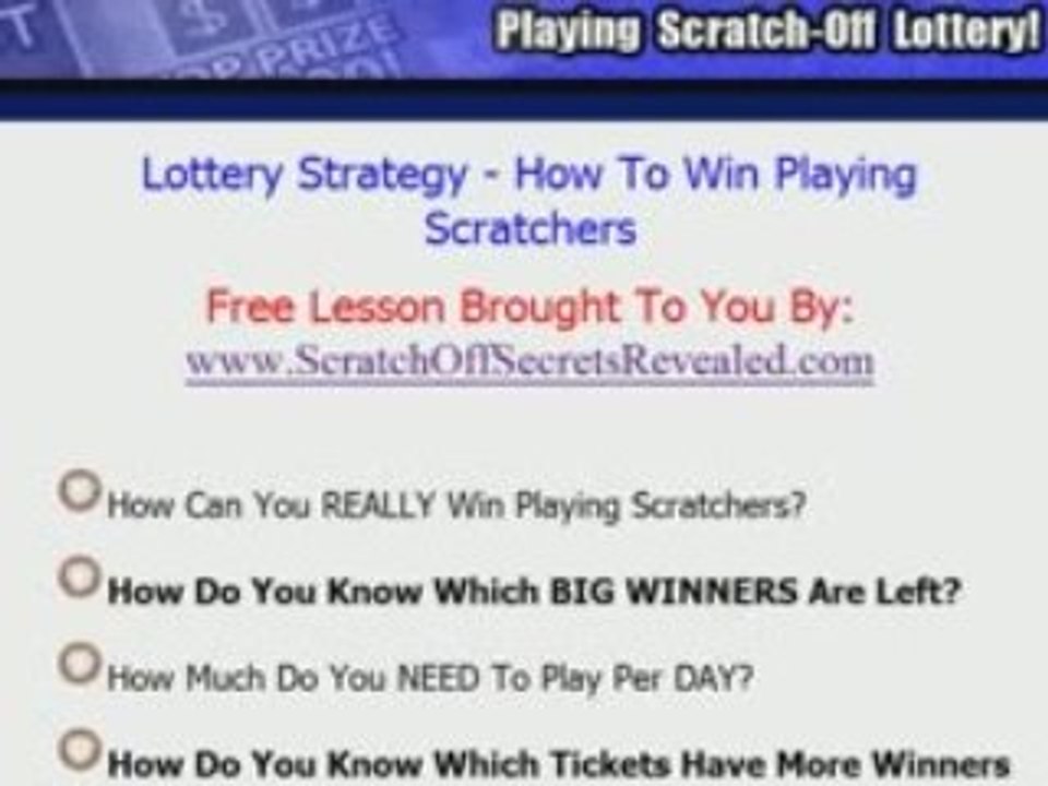 How To Win Scratchers