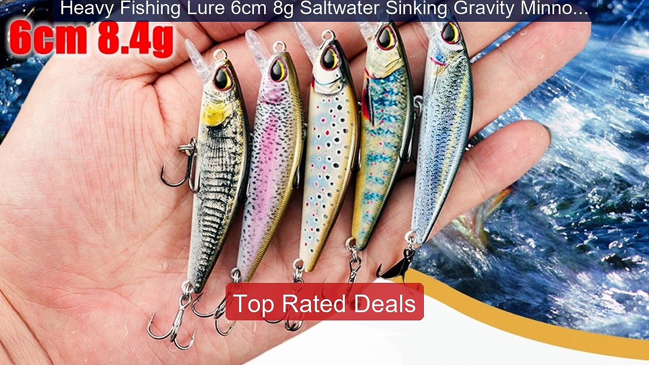 Heavy Fishing Lure 6cm 8g Saltwater Sinking Gravity Minnow Wob ...
