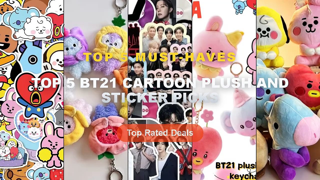 Cheap & Best Top 5 BT21 Cartoon Plush And Sticker Picks Unboxing ...