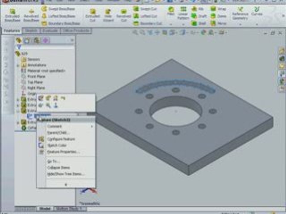 solidworks 2009 Drawing Center Mark - video Dailymotion